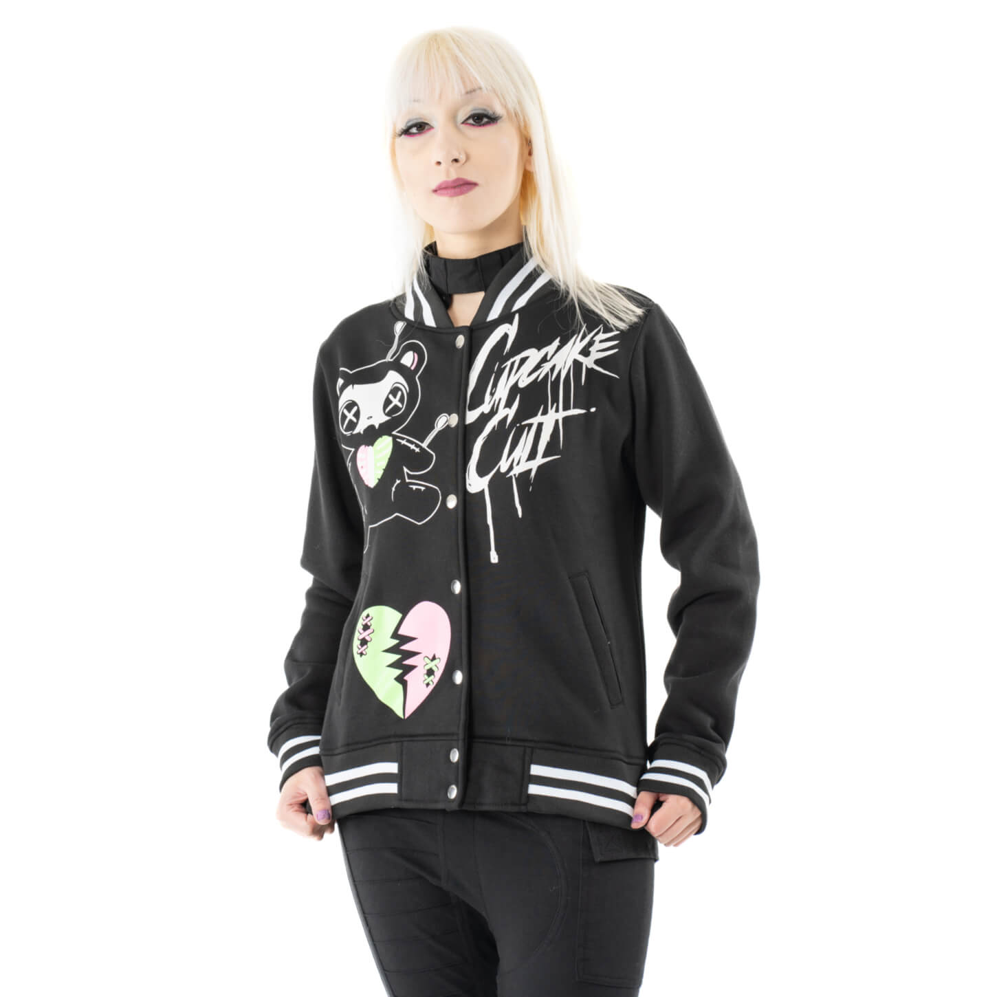 VOODOO TEDDY VARSITY JACKET - BLACK – Innocent Clothing - Alternative ...
