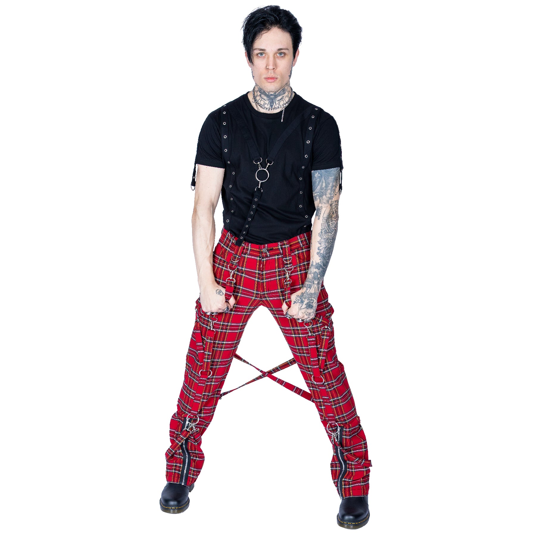 MIDAS PANTS - RED TARTAN – Innocent Clothing - Alternative Clothing ...