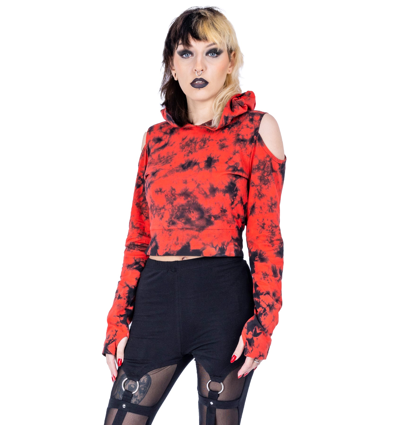 MORRIGAN HOOD - RED/BLACK TIE DYE – Innocent Clothing - Alternative ...